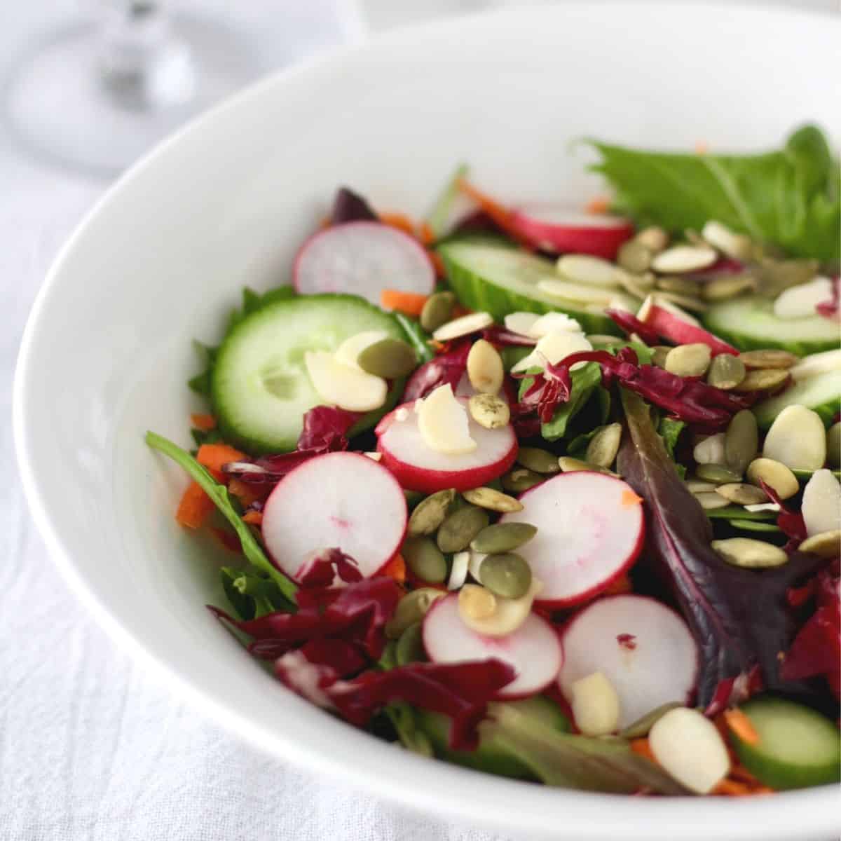 Fresh Green Garden Salad with Simple Herb Vinaigrette