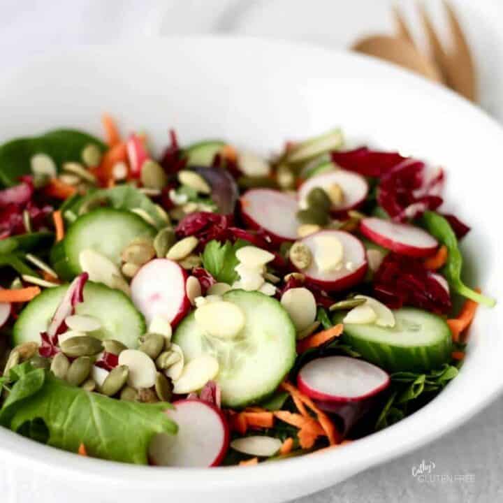 Fresh Green Garden Salad with Simple Herb Vinaigrette