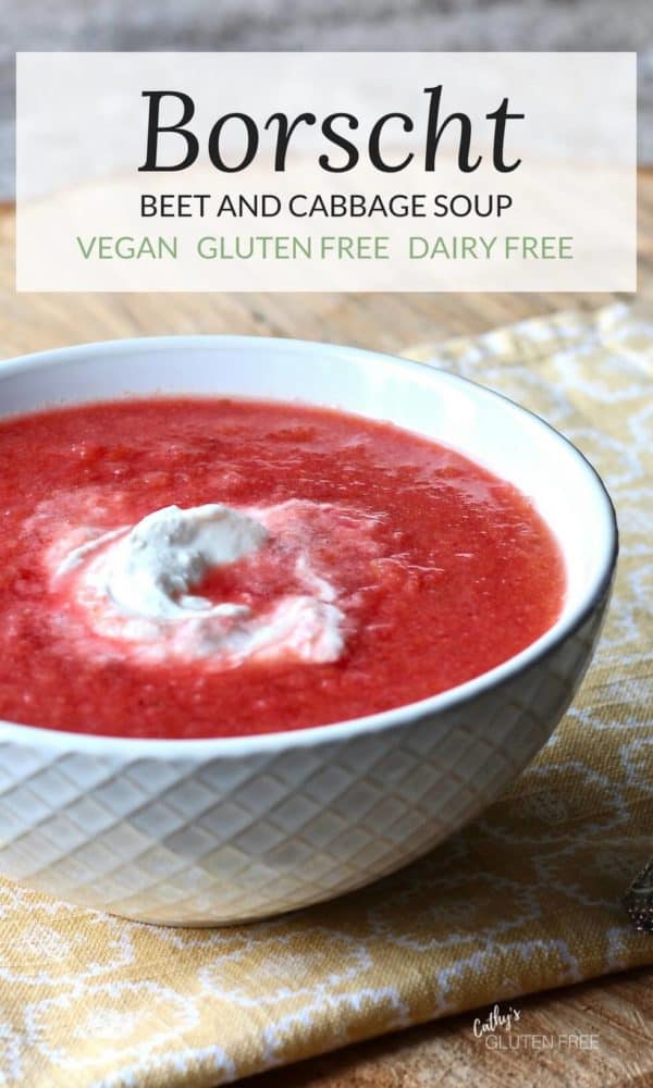 Borscht: Beet Cabbage Soup | Vegan, Gluten free, Dairy free Recipe