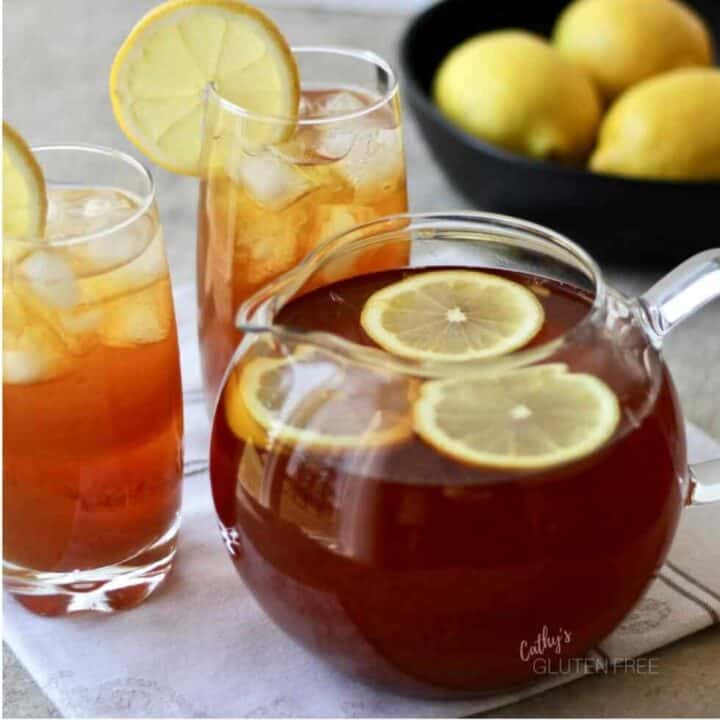Lemon Tea on Ice with Raw Honey and Fresh Lemon Juice