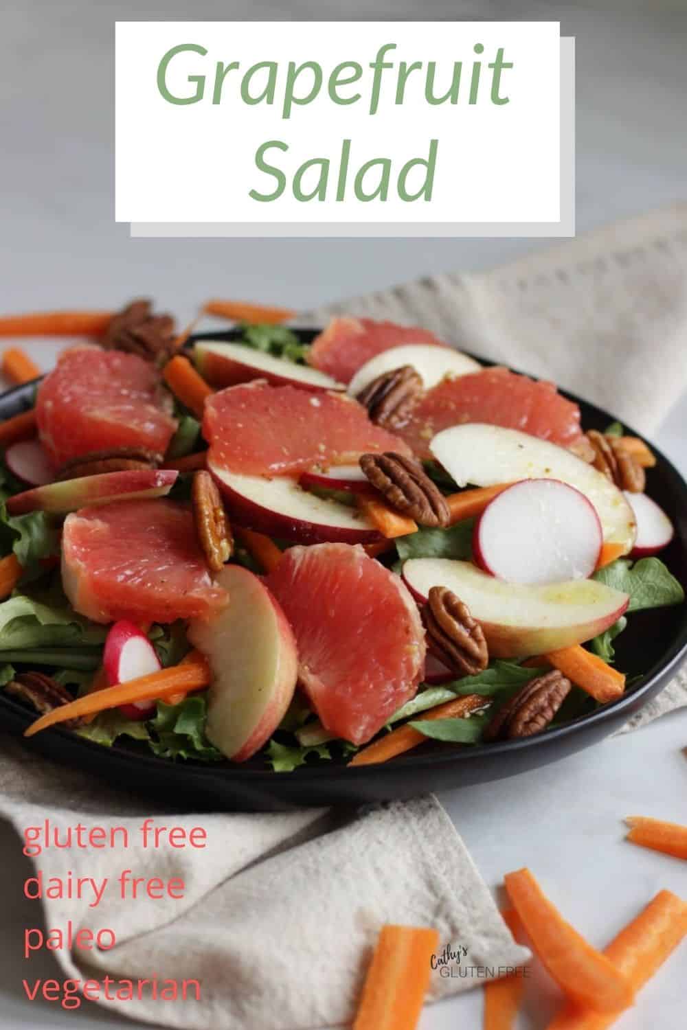 Fresh Grapefruit Salad with Apple on Greens - Cathy's Gluten Free