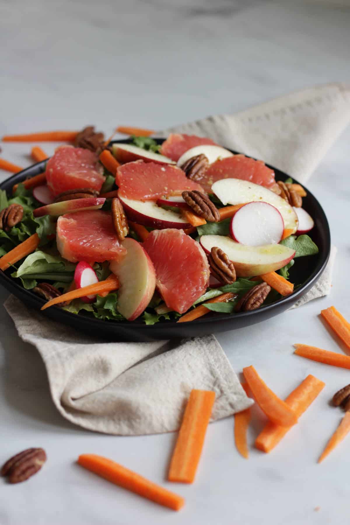 Fresh Grapefruit Salad with Apple on Greens - Cathy's Gluten Free